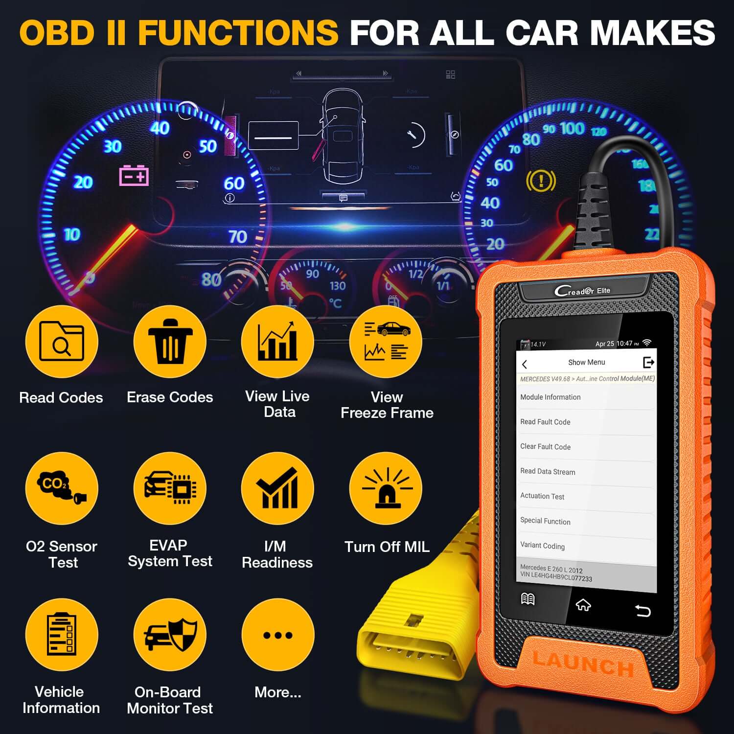 LAUNCH X431 Creader Elite - OBD2 Scanner for Mercedes