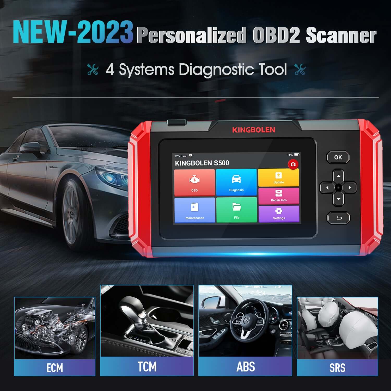 KINGBOLEN S500 S600 S800 4 Systems OBD2 Scanner