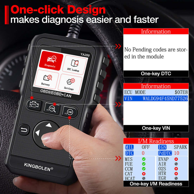 KINGBOLEN® YA200 OBD2 Scanner Auto Code Reader