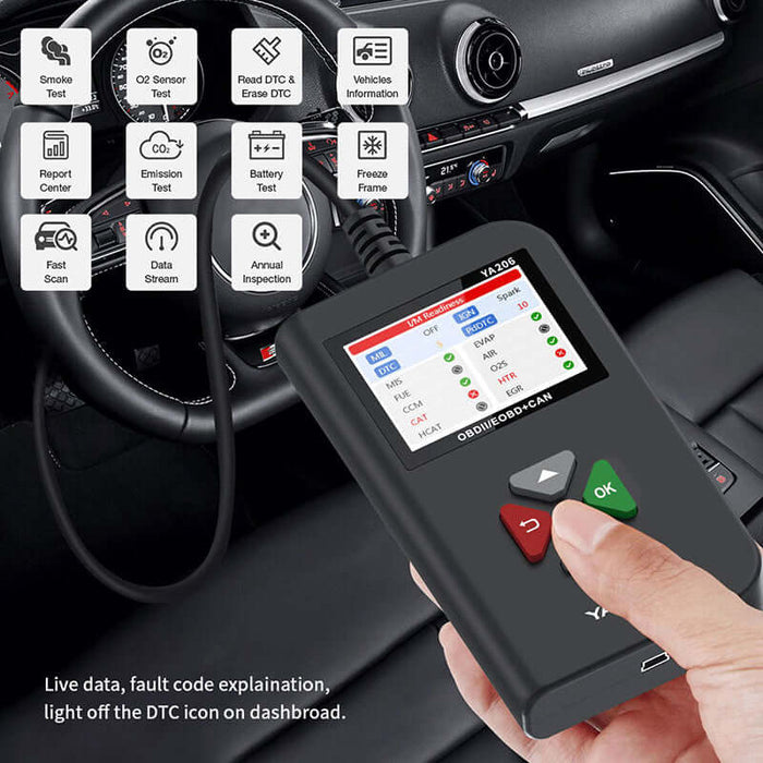 KINGBOLEN® YA206 OBD2 Scanner Auto Engine Light Code Reader