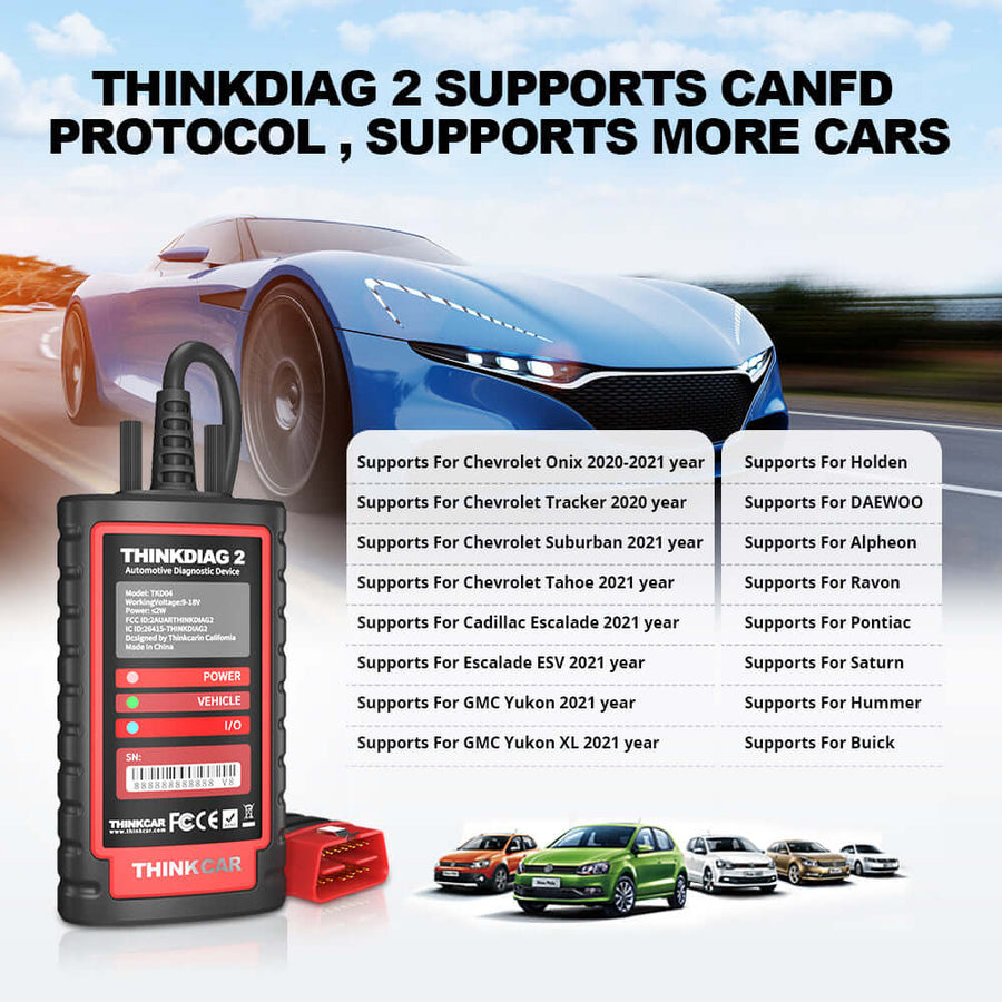 THINKCAR ThinkDiag 2 CAN FD OBD2 Scanner With ECU Coding